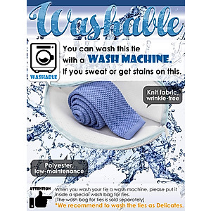 WANDM Men's Pointed Knit Tie Necktie Width 2.75 inches Washable Solid Color Navy Blue