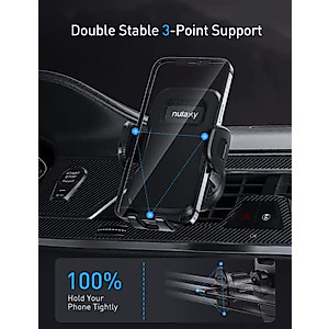 Nulaxy [2022 Upgraded Vent Friendly Car Phone Holder Mount, Phone Mount for Car Fit for Horizontal and Vertical Vents, Hands Free Vent Phone Holder, Compatible with iPhone, Samsung, and More, Black