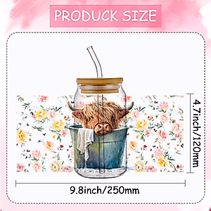 YOKUSHI UV DTF Cup Wraps for 16 OZ, 15 Sheets Farmhouse Animal Theme Decals Transfer Stickers for Glass Cups Tumblers