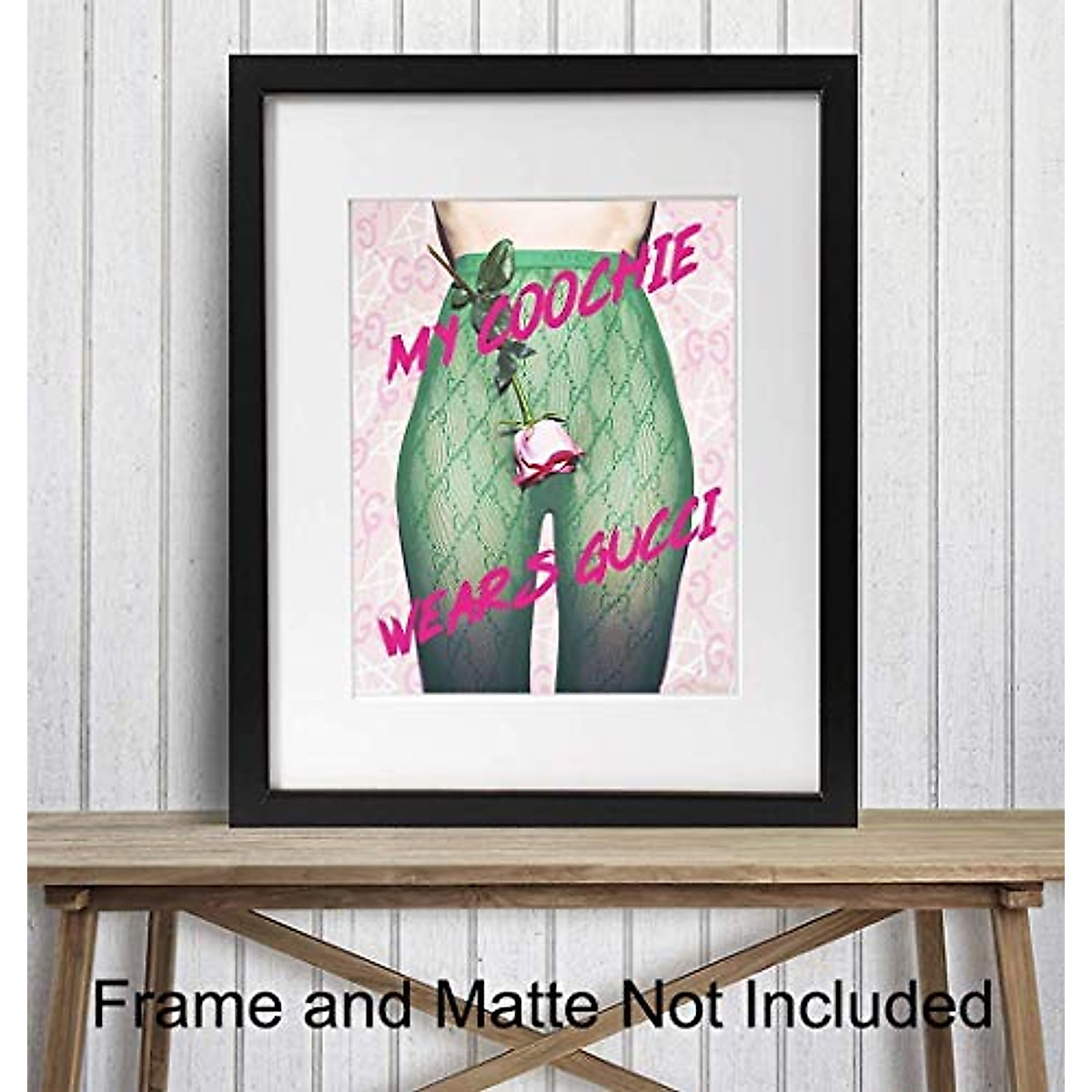 Glam High Fashion Design Wall Decor - Luxury Couture Art - Chic Modern Contemporary Home Decorations for Bedroom, Bathroom, Bath - Funny Gift for Women, BFF, Best Friend, Designer Fashionistas