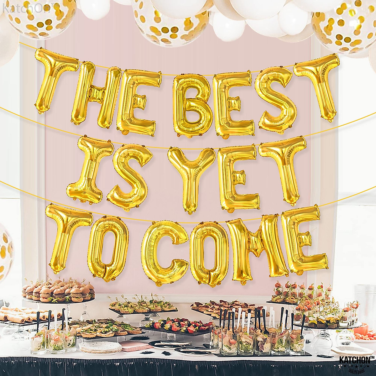 Gold, The Best Is Yet To Come Banner Balloon - 16 Inch | Congratulations Banner for Congratulations Decorations | Farewell Decorations Party | The Best Is Yet To Come Sign for Wedding Decorations