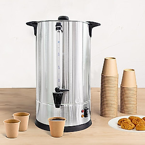 Restaurantware-110 Cup Coffee Urn, 1 Double Wall Hot Beverage Dispenser - Quick Brewing, For Home Or Commercial Use, Stainless Steel Coffee Dispenser, Equipped With Water Gauge and Safety Mechanism,