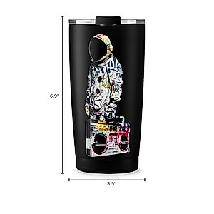 URBANCAN 20 oz Insulated Tumbler with Lid and Straw - Drink In Style with a Stainless Steel Tumbler Travel Mug - Premium Double Walled Thermos Flask - Vibe City