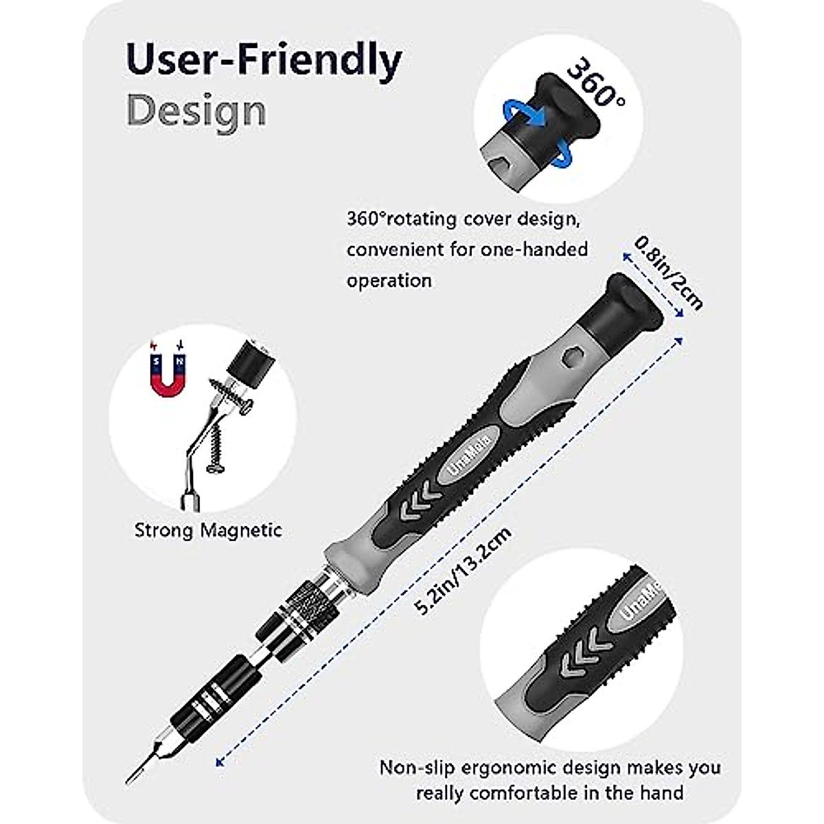 Precision Screwdriver Set, UnaMela Upgraded 122 in 1 with 101 Bits Repair Tool Kit, Magnetic Screwdriver Set with 21 Repair Tools for Electronics, Laptop, Computer, PC, iPhone, PS4, Game Console