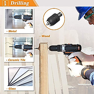 Mesee 2-13mm Capacity Keyless Drill Chuck Adapter, 1/2-20UN Mount Thread Impact Quick Change Conversion Tool for Air Impact Wrench