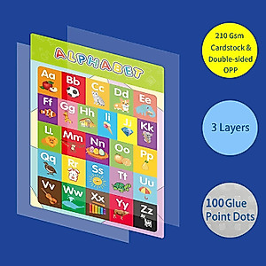 Choclaif Educational Posters for Kindergarten, Elementary School. Classroom Posters with Glue Point Dot for Classroom Decor, Preschool Learning Activities, and Homeschool Supplies(14PCS)