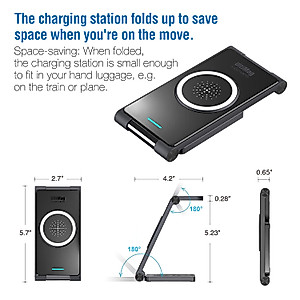 LAVAVIK Wireless Charging Station, 3 in 1 22.5W Fast Magnetic Charger Stand with 18W Adapter Foldable Fast Charging Dock for iPhone 15/14/13/12/11/X/Plus/Pro/Max, iWatch 9 8 7, AirPods Pro