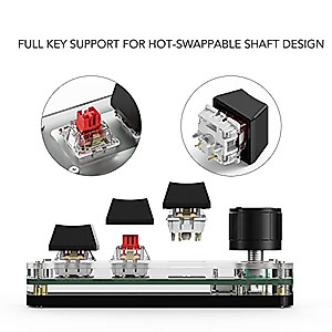 Yoidesu 6 Keys Mechanical Keyboard, Hot Swappable Programming Macro keypad, Mini USB 6 Keys Keypad Mechanical Gaming PC Keyboards, Custom Keyboard, Red Switch, Plug and Play