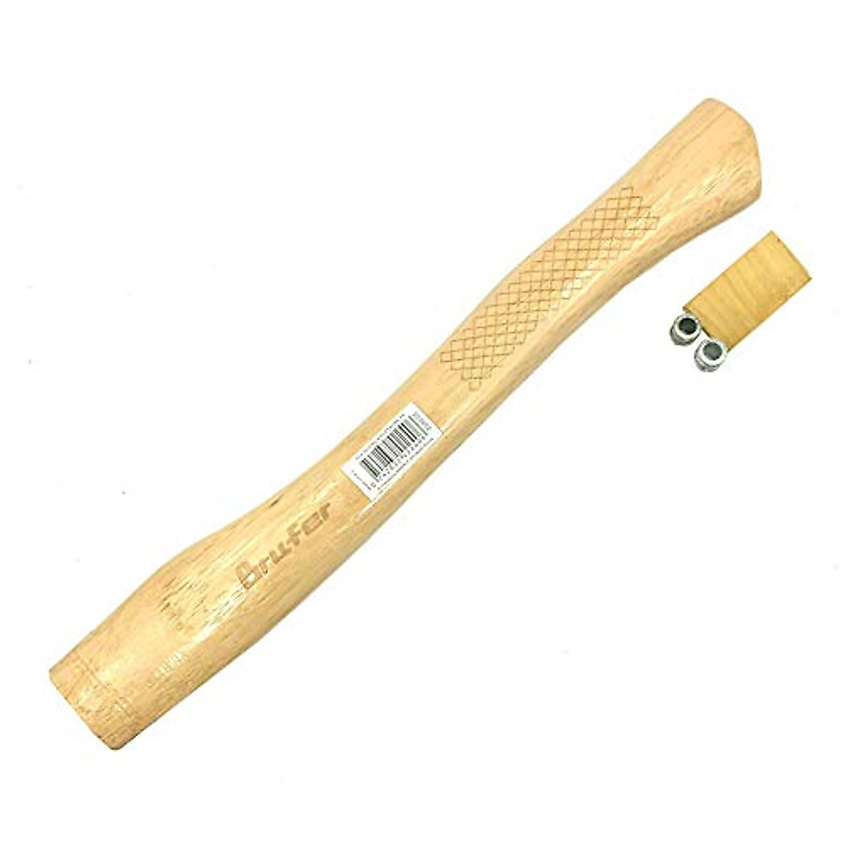 BRUFER 203652 Genuine Hickory Wood Replacement Handle for Camp Axe - 14" Complete Set with Wooden and Steel Wedges (14" - 1 Pack)