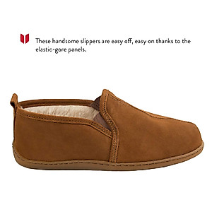 Minnetonka Men's Pile Lined Romeo Slipper, Brown, 10 M US