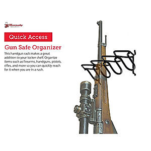 Hornady Square-Lok 4-Gun Rack. 95793 - PVC Coated Steel Racks Snap in Easily & Hold Firmly to Maximize Storage for Gun Accessories, Rifles, & Handguns - Quick Access Modular Pistol Rack for Gun Safes