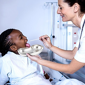 Blulu 6 Pcs Stainless Steel Kidney Tray 8'' Medium Kidney Shaped Emesis Basin Surgical Medical Tray pan Bowls Reusable Metal Kidney Dish Dental Lab Instruments Bathroom Soiled Dressings Medic Waster