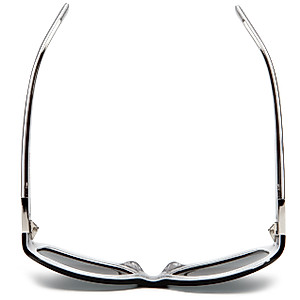 Kate Spade New York Women's Annika Rectangular Sunglasses, Black Silver Spark/Gray, 57 mm