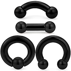 Ocptiy 6G Septum Rings Gauges Tunnel Plug Earrrings stretching kit Large Septum Nose pincher Pa Nipple Lip Tongue Ring Hoop Stainless Surgical Steel Cartilage Helix Earring Piercing Jewerly Women Men