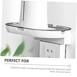 HOMOCONO Wall Mount Outlet Shelf Wall Hanging Shelves Router Container Creative Outlet Shelf for Home Cable Holder Wall Outlet Stand Wall Mount Shelf Decor Storage Shelf for Outlet Grey Abs