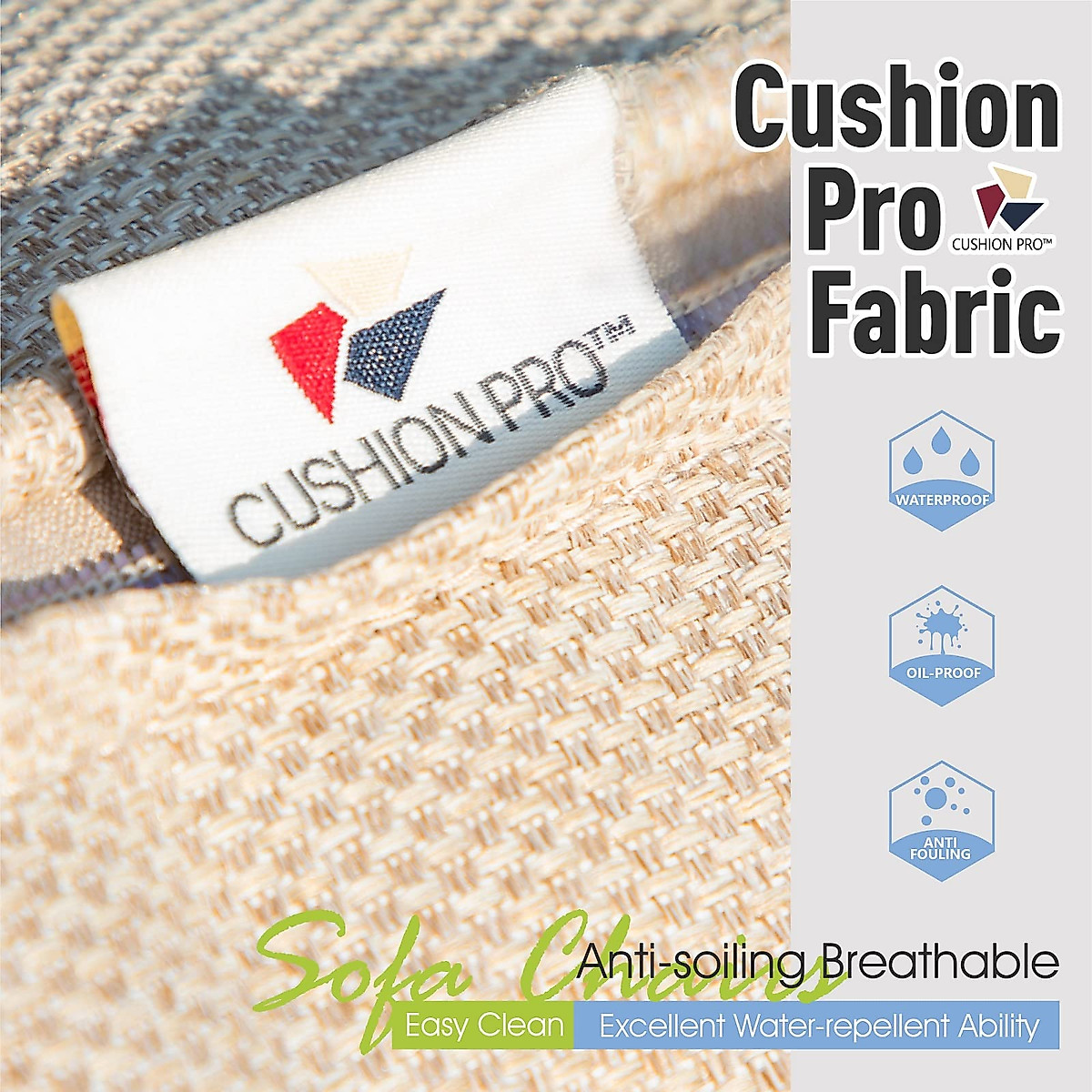 Sophia & William Extra Large Outdoor Patio Motion Sofa Chairs Set 2 PCS Heavy-Duty Metal Porch Furniture with High Back & Deep Seating Area, 5.5" Thicken Cushions for Deck, Lawn, Outside (Beige)