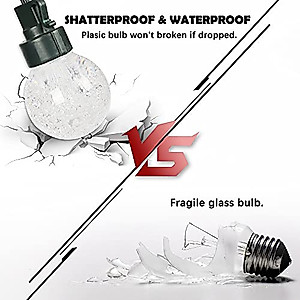 MuDay Globe Outdoor String Lights,25FT Shatterproof Connectable Hanging Light, 20 Crystal Globe G50 Bulbs,Extendable Patio Lights for Backyard, Bistro, Party, Garden(Warm White)