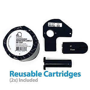Buhbo Compatible Refill Replacement Label for Brother DK-2205 2-3/7" x 100 ft Continuous Paper Tape (8 Pack)