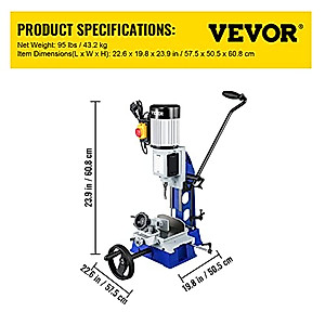 VEVOR Woodworking Mortise Machine, 1/2 HP 1400RPM Powermatic Mortiser, With Movable Work Bench Benchtop Mortising Machine, For Making Round Holes Square Holes Or Special Square Holes In Wood