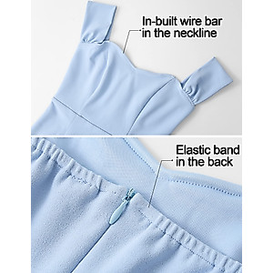 ZESICA Women's Elegant Backless Long Cocktail Dress High Slit Flowy A Line Wedding Guest Maxi Dresses,Blue,Medium