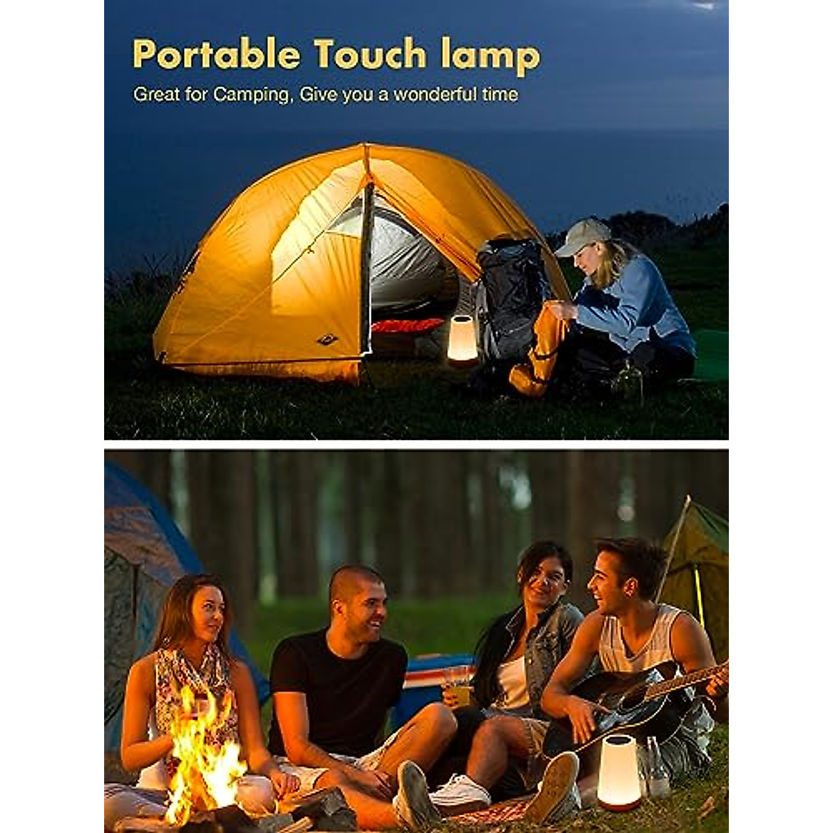 TLAOTNIY Dimmable Night Light Lamp, 𝘾𝙤𝙡𝙤𝙧 𝘾𝙝𝙖𝙣𝙜𝙞𝙣𝙜 𝘽𝙚𝙙𝙨𝙞𝙙𝙚 𝙉𝙞𝙜𝙝𝙩 𝙇𝙞𝙜𝙝𝙩𝙨 for Kids, Touch Sensor Control Table Light Lamp for Bedroom with Rechargeable Battery -Remote