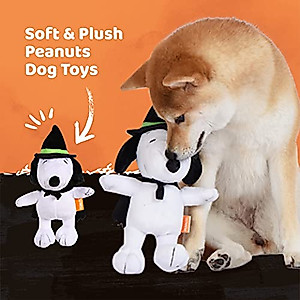 Peanuts for Pets 6 Inch Halloween Witch Plush Dog Toy with Squeaker, Small Dog Toy - Fabric Plush Dog Toys, Cute Dog Toys for All Dogs - Squeaky Dog Toys, Stuffed Dog Toys