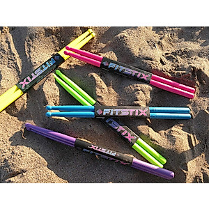 FITSTIX™ Drumsticks for Fitness & Aerobic Workout Classes, High Quality Drum Sticks, Strong and Light Weight design make a fun addition to any exercise routine or class. (PURPLE without PowerGrip)