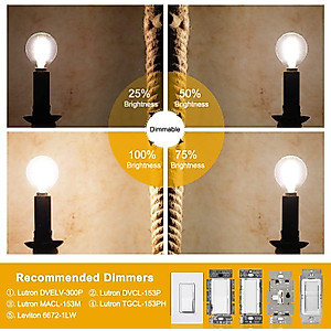 Leools e12 led Bulb dimmable g16.5 6W Equal 60 Watt 600lm AC120V e12 Candelabra Bulb for Chandeliers,Ceiling Fan,Vanity Soft White 3000K Globe e12 Light Bulb 6Pack