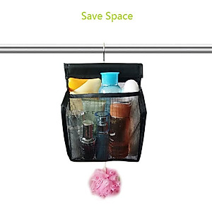 KNBG Hanging Storage Basket Toilet Toiletries Bath Basket Dormitory Cosmetics Storage Bag with Hooks for College Dorm Rooms, Gym, Swimming and Travel