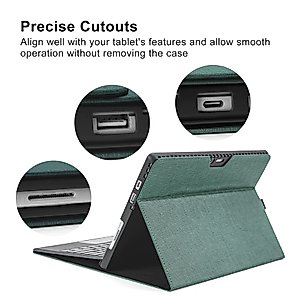 Omnpak Case for Microsoft Surface Pro 7+ (2021)/Surface Pro 7(2019)/Surface Pro 6(2018)/Surface Pro 5(2017)/Surface Pro 4, Adjustable Viewing Angle, Compatible with Type Cover Keyboard