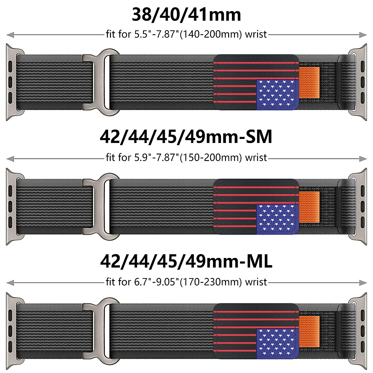 Trail Loop Nylon Band - Compatible with Apple Watch Ultra 2 Band 49mm 46mm 45mm 44mm 42mm 41mm 40mm 38mm Men Women,Rugged Braided Elastic Weave Sport Strap for iWatch Ultra Series 10/9/8/7/6/SE/5/4/3