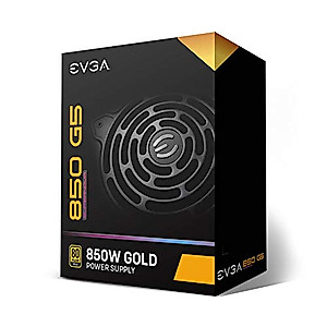 EVGA 220-G5-0850-X1 Super Nova 850 G5, 80 Plus Gold 850W, Fully Modular, ECO Mode with Fdb Fan, 10 Year Warranty, Compact 150mm Size, Power Supply