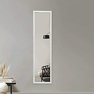 FANYUSHOW Dressing Mirror, Modern, Full Length, Rectangular and Wall-Mounted Door Mirror, Easy to Assemble, Used for Full Body View [White, 50" x 14"]