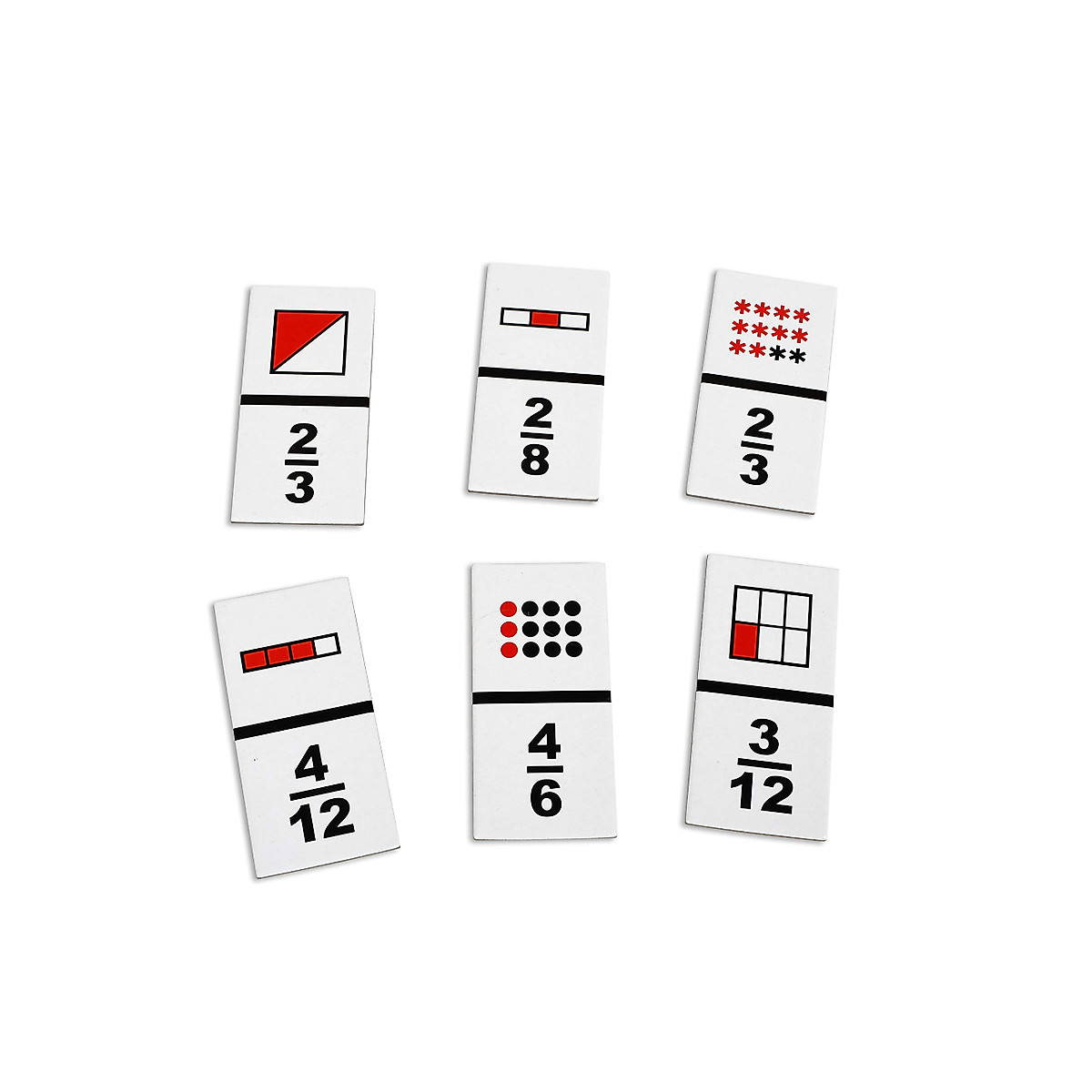 LEARNING ADVANTAGE The Original Fraction Dominoes - 49 Dominoes - Math Manipulative for Kids - Equate, Add and Subtract Fractions