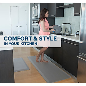 ComfiLife Anti Fatigue Floor Mat – 3/4 Inch Thick Perfect Kitchen Mat, Standing Desk Mat – Comfort at Home, Office, Garage – Durable – Stain Resistant – Non-Slip Bottom (20" x 39", Gray)