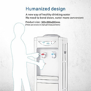 Top Loading Water Cooler Dispenser, Vertical Electric Hot & Cold Water Dispenser with Storage Cabinet, Hold 3 or 5 Gallon Bottle, Child Safety Lock for Home Office