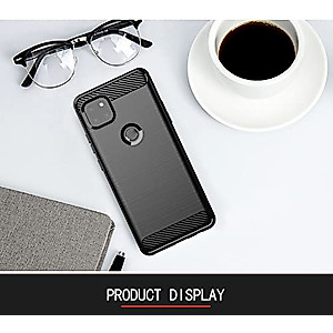 M MAIKEZI for Moto One 5G Ace case,Motorola one 5G Ace Case with HD Screen Protector, Soft TPU Slim Fashion Non-Slip Protective Phone Case Cover for Motorola Moto One 5G UW Ace (Black Brushed TPU)