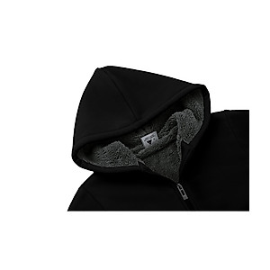 SWISSWELL Kids Fleece Hoodie Full Zip Hooded Sweatshirt Long Sleeve Cozy Jacket for Boys and Girls 6-15 Years Old (Black, 12-13)