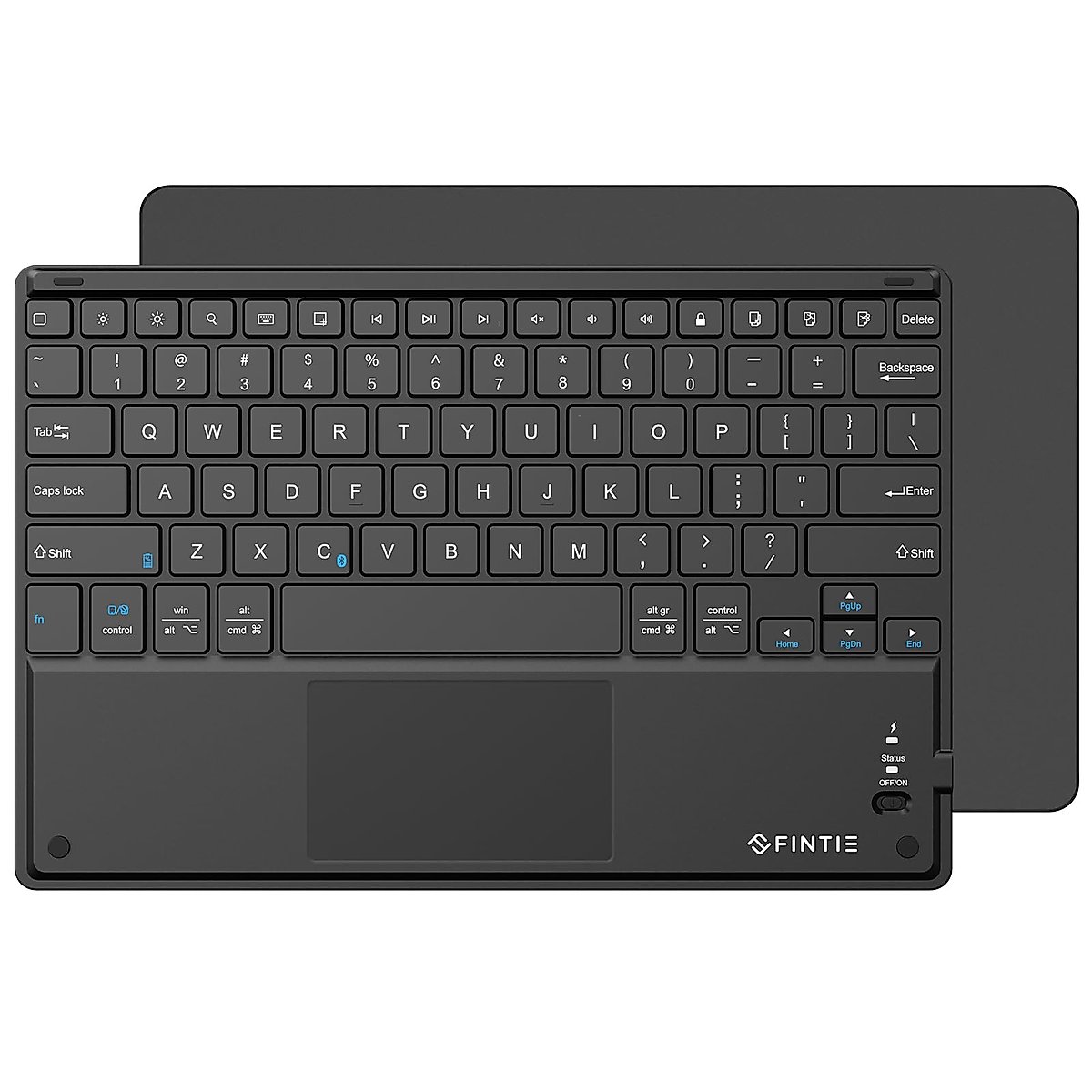 Fintie Ultrathin 4mm Wireless Bluetooth Keyboard with Built-in Multi-Touch Touchpad for iPad, iPhone, Samsung Galaxy, Nexus, Microsoft Surface, HP and Other Bluetooth Devices [Retail Packaging]