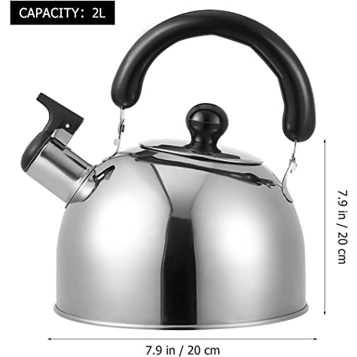 Whistling Tea Kettle Stainless Steel Whistling Teapot Water Kettle Boiling Kettle for Gas Stove Stovetop-red||2L