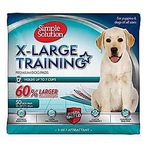 Simple Solution Extra Large Training Puppy Pads - 3 in 1 Attractant - Absorbs Up to & Cups of Liquid - 28x30in - 50 Count