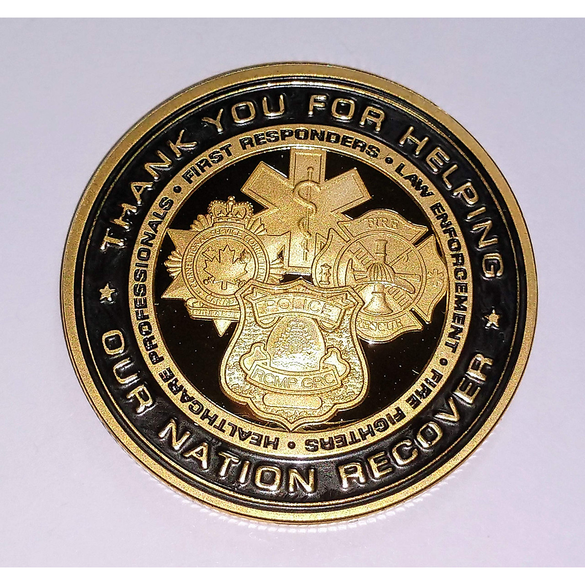 Covid-19 Thank You Service Honor Challenge Art Coin
