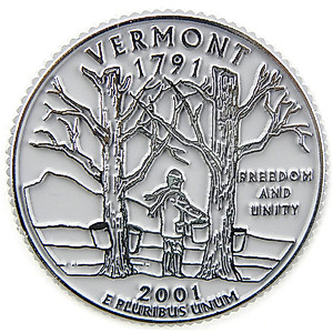 Vermont State Quarter Magnet by Classic Magnets, 2.5" Diameter, Collectible Souvenirs Made in The USA