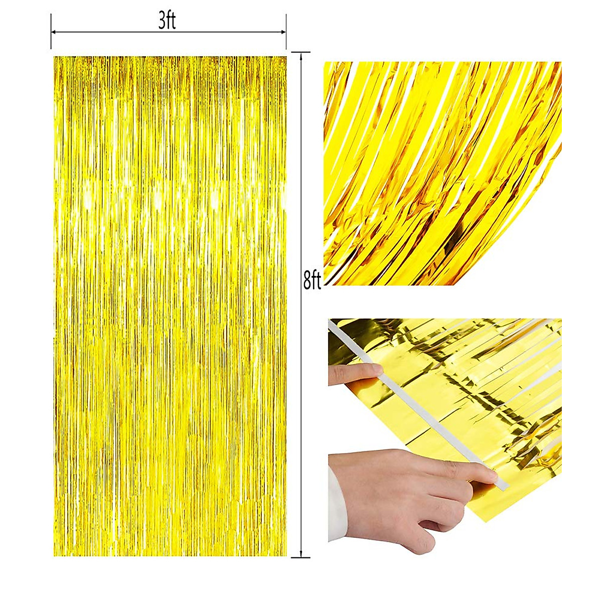 Gold 50th Birthday Decorations kit- Cheers To 50 Years Banner Balloons and Cake Topper, Happy Birthday Sash, Gold Tinsel Foil Fringe Curtains, for Birthday&Anniversary Decorations