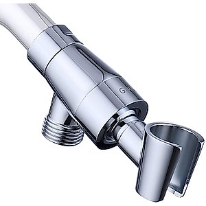 G-Promise Metal Shower Head Holder for Hand Held Showerhead, Adjustable Bracket, Shower Arm Adapter, Universal Shower Arm Mount, Chrome Finish