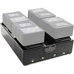 4x Titon 90 14.4V 92Wh Gold Mount Lithium-Ion Batteries, Bundle with Anton Bauer LP4 Quad Battery Charger