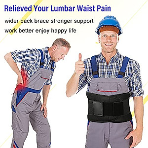 Back Brace Lumbar Back Support Belt for Lower Back Pain Relief - Waist Trainer Belt for Men and Women - Lower Back Brace for Sciatica, Herniated Disc, Plus Size Lumbar Support Belt,Black,5XL(55-65Inch)