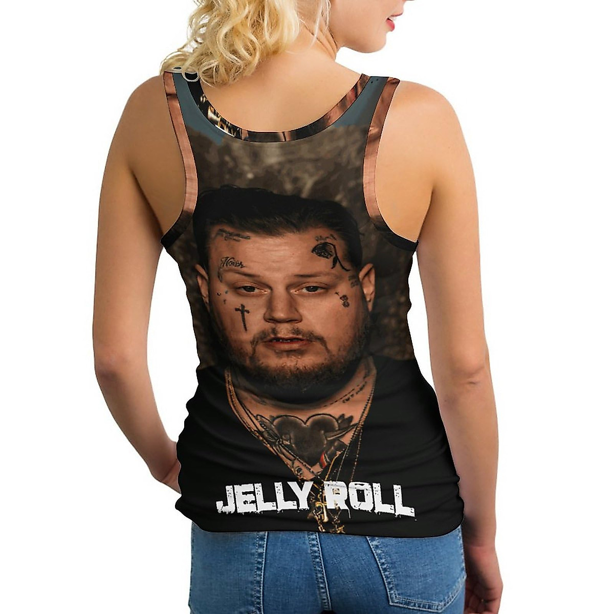 Jelly Rapper Singer Roll Woman's Tops Womens Tank Tops Comfor Table Summer Tops for Teenager Classic Polyester Shirts for Sports Running Daily Walking Top XL