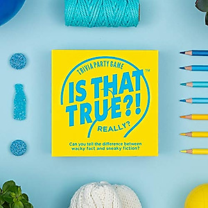 Hygge Games is That True?! – Can You Tell The Difference Between Wacky fact and Sneaky Fiction? – Trivia Party Game, Yellow (21125)