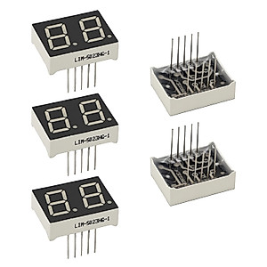 Othmro 5pcs Common Cathode LED Display Digital Tube 2 Bit 7 Segment Black 10Pin with a Good Uniform Light Output